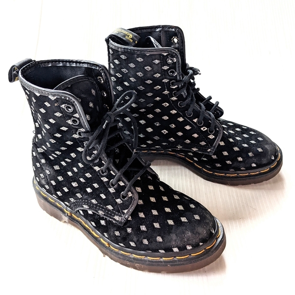 Dr. Martens | Shoes | Doc Martens Vintage Mie Black Velvet Silver ...